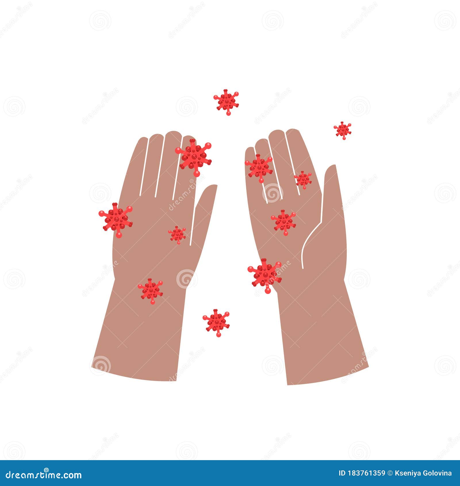 Hands and Pathogenic Bacteria on Them Stock Vector - Illustration of ...