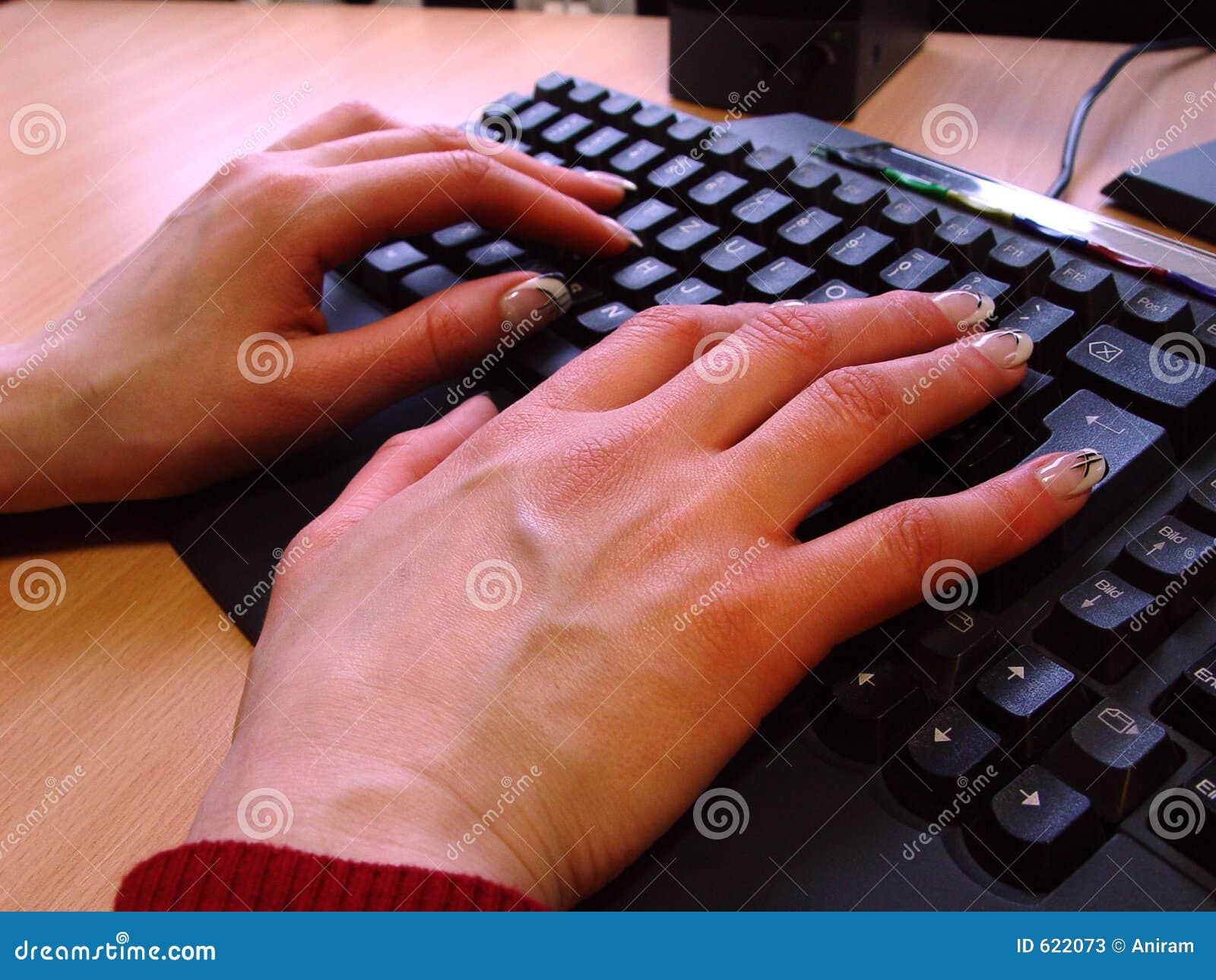 Hands on PC keyboard stock image. Image of internet, desk - 622073