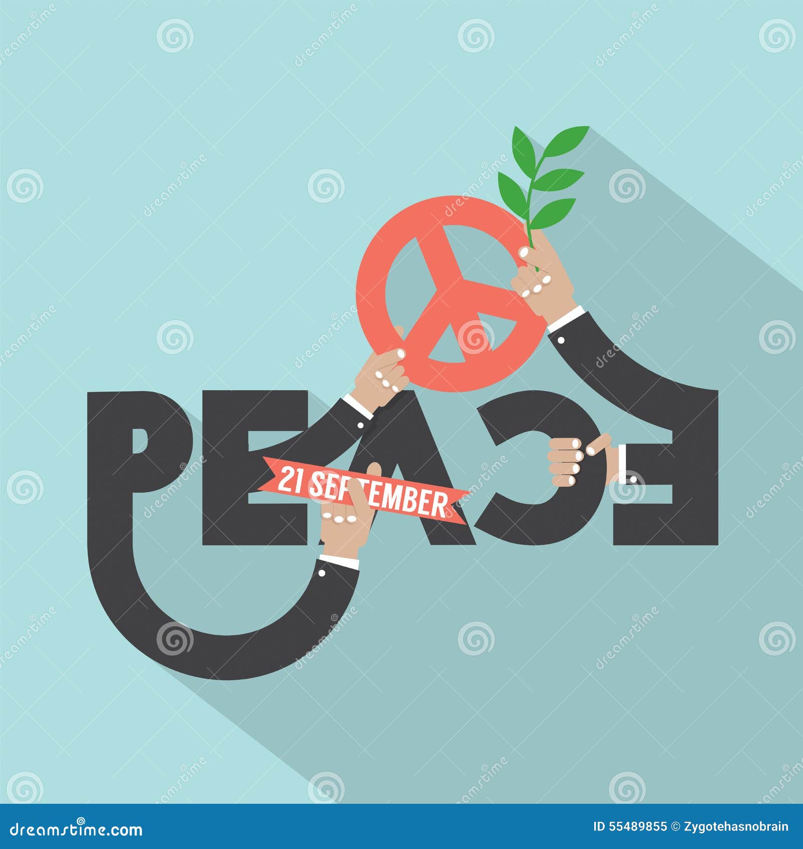 Hands with Peace Typography Design. Stock Vector - Illustration of ...