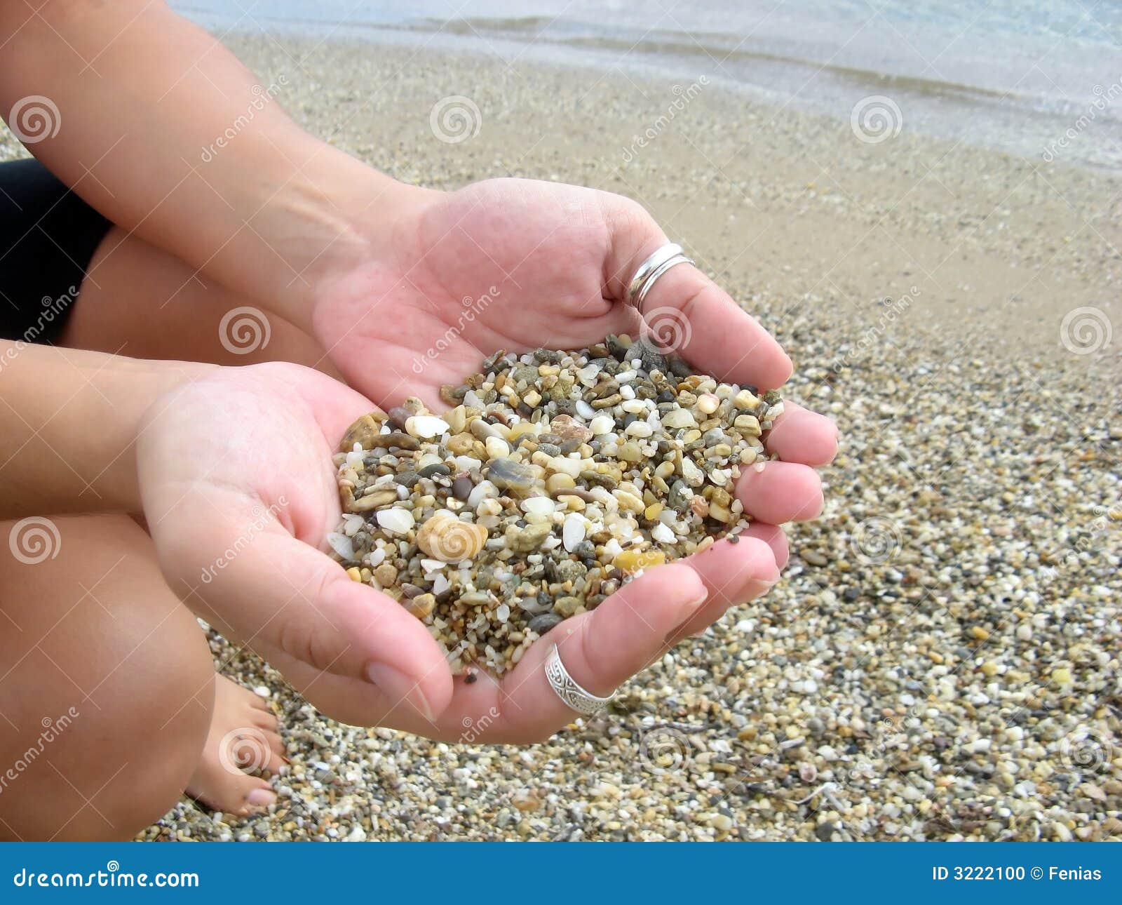 Hands With Pebbles Picture. Image: 3222100