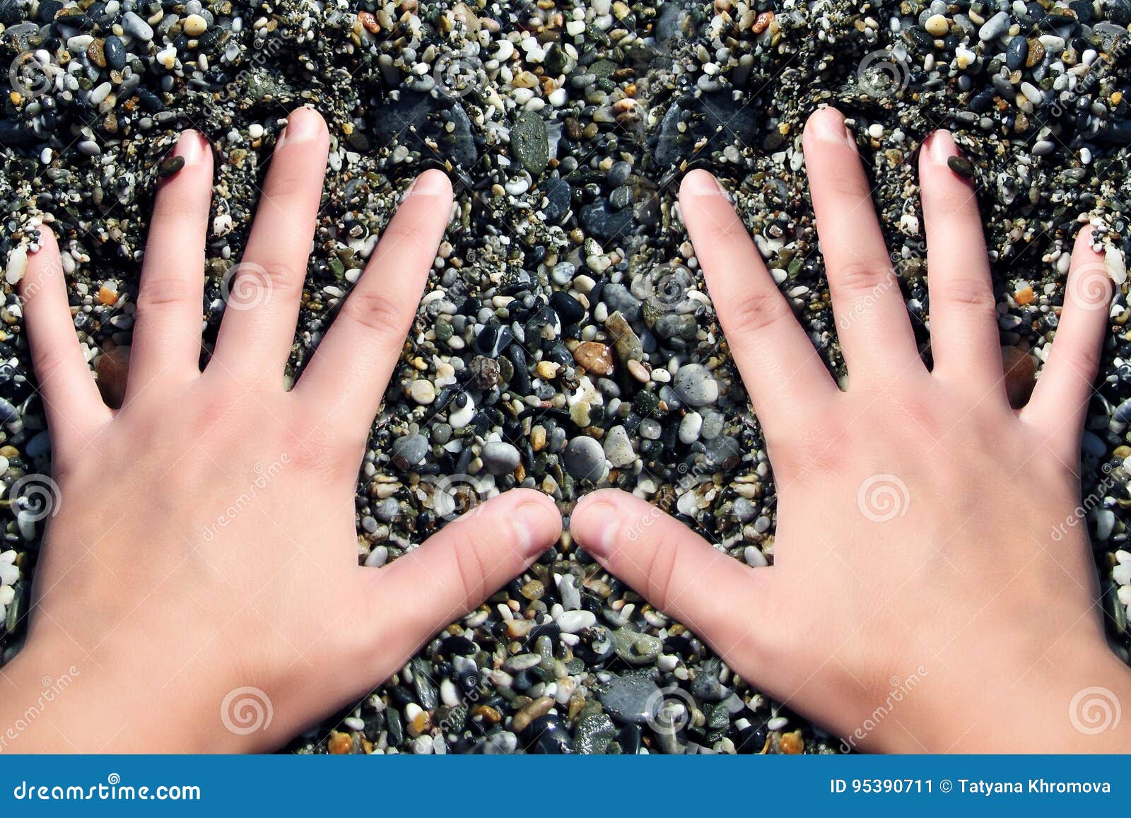 Hands on pebbles stock image. Image of pebble, sand, earth - 95390711