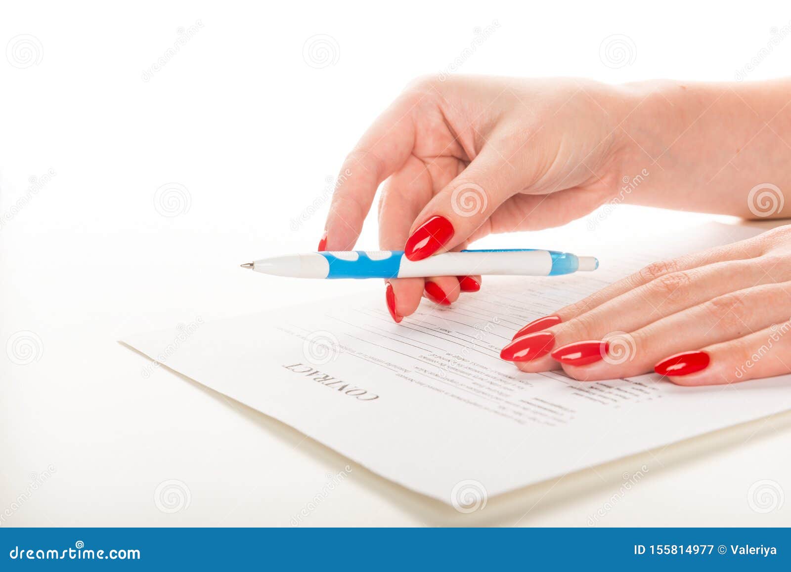 Hands with Pen Signing Document Stock Image - Image of macro ...