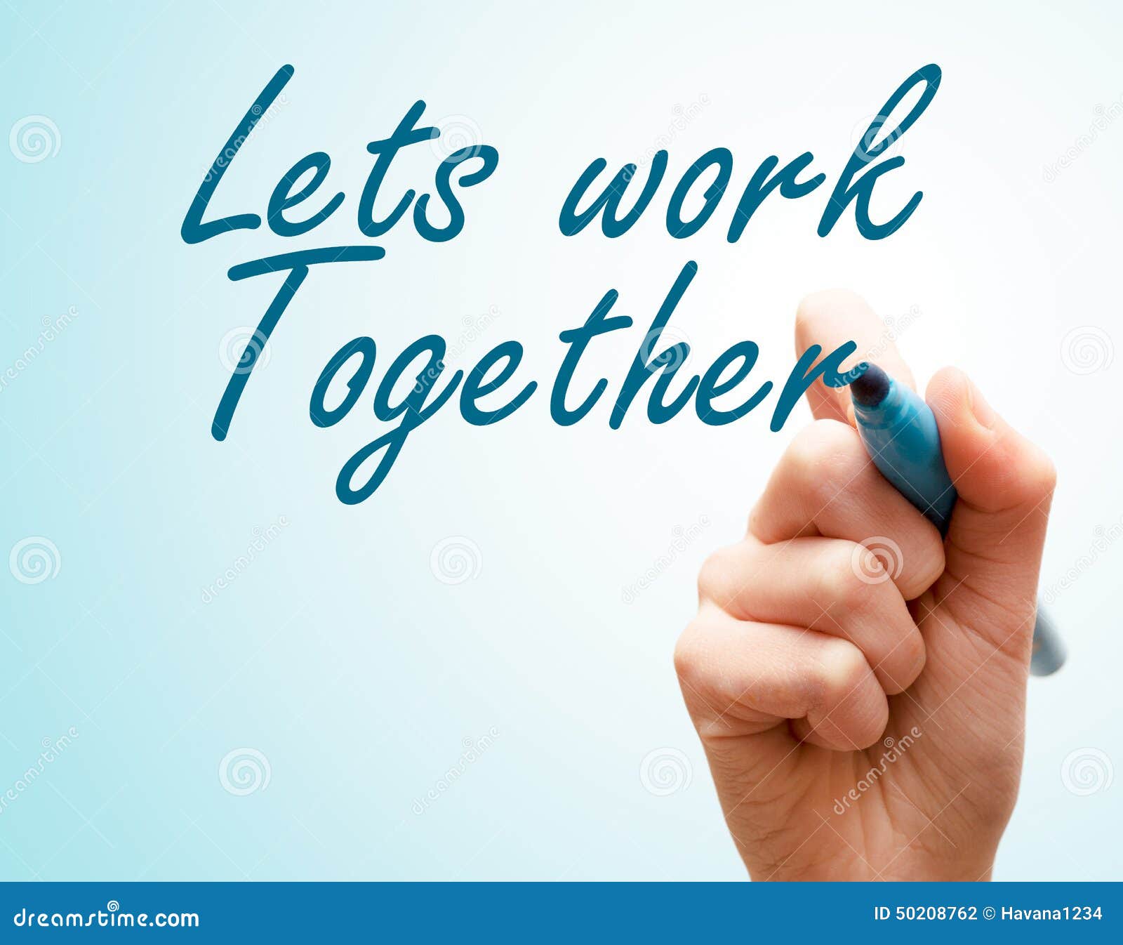 Lets Work Together Symbol. Concept Words Lets Work Together On White ...
