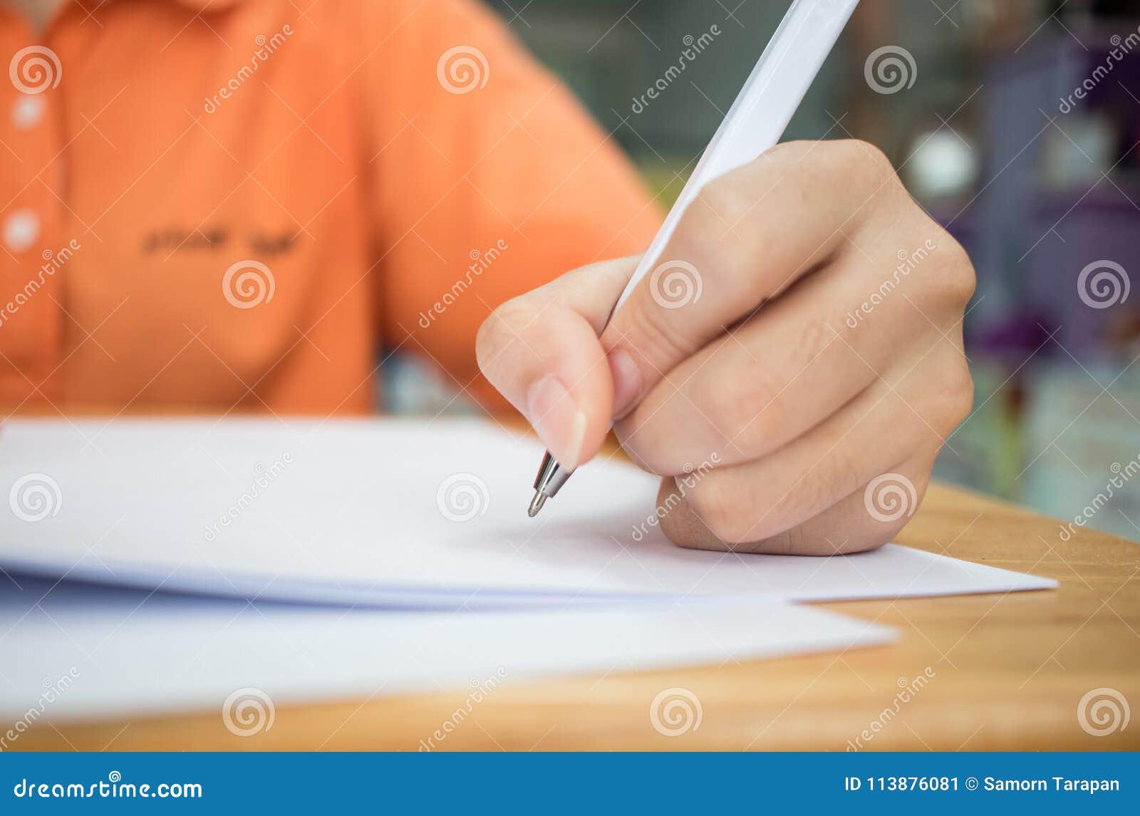 Hands with Pencil Over Application Form, Students Taking Exams, Stock ...