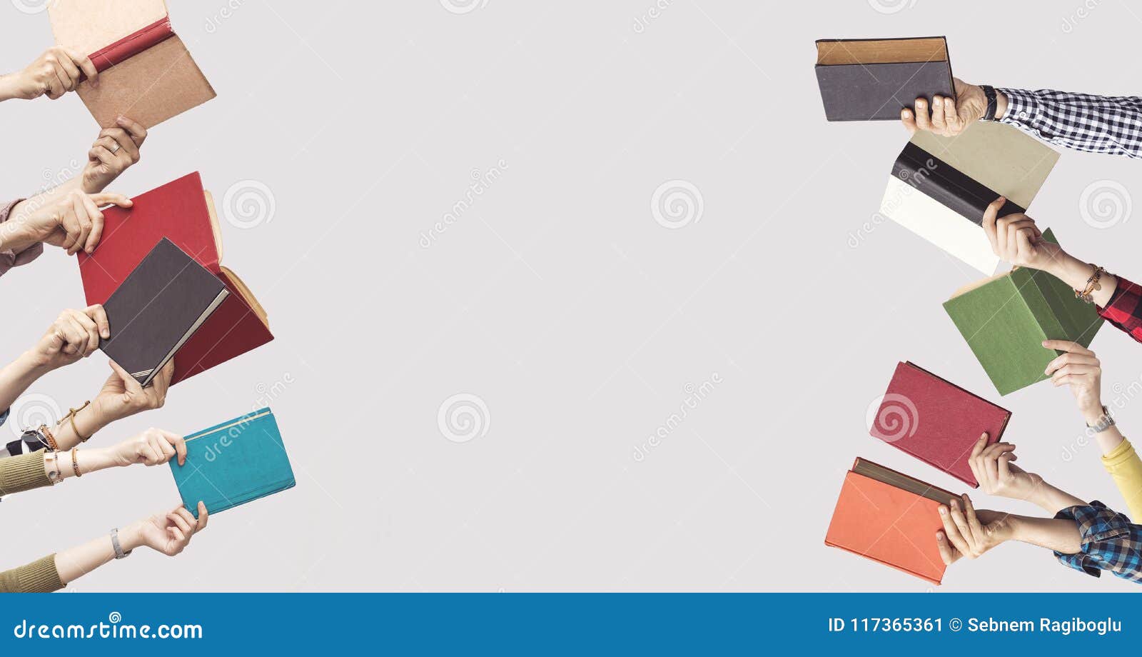 The Hands of People Hold Books Stock Image - Image of library, person ...