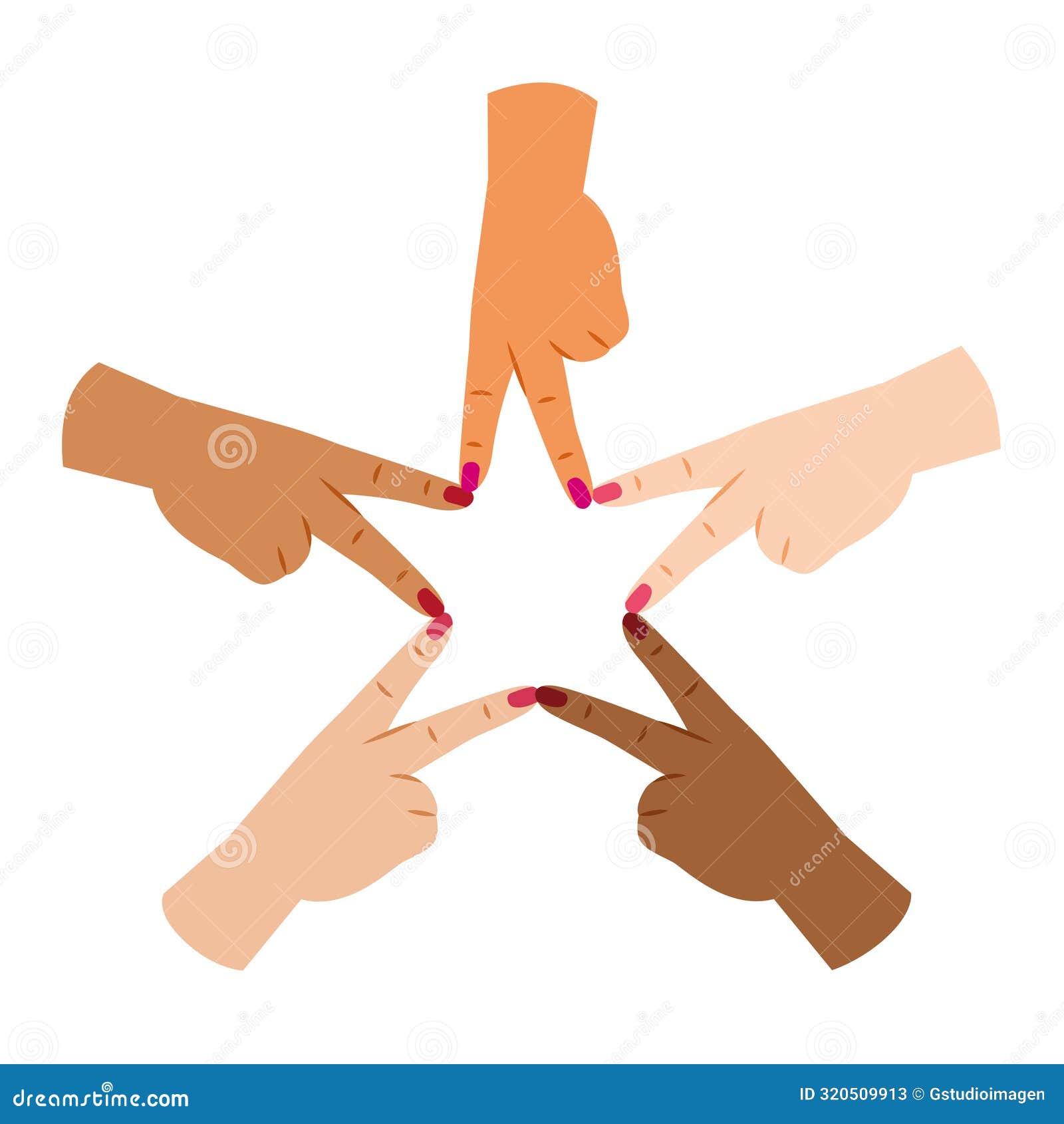 Hands of People Making Star Shape from Fingers Stock Vector ...