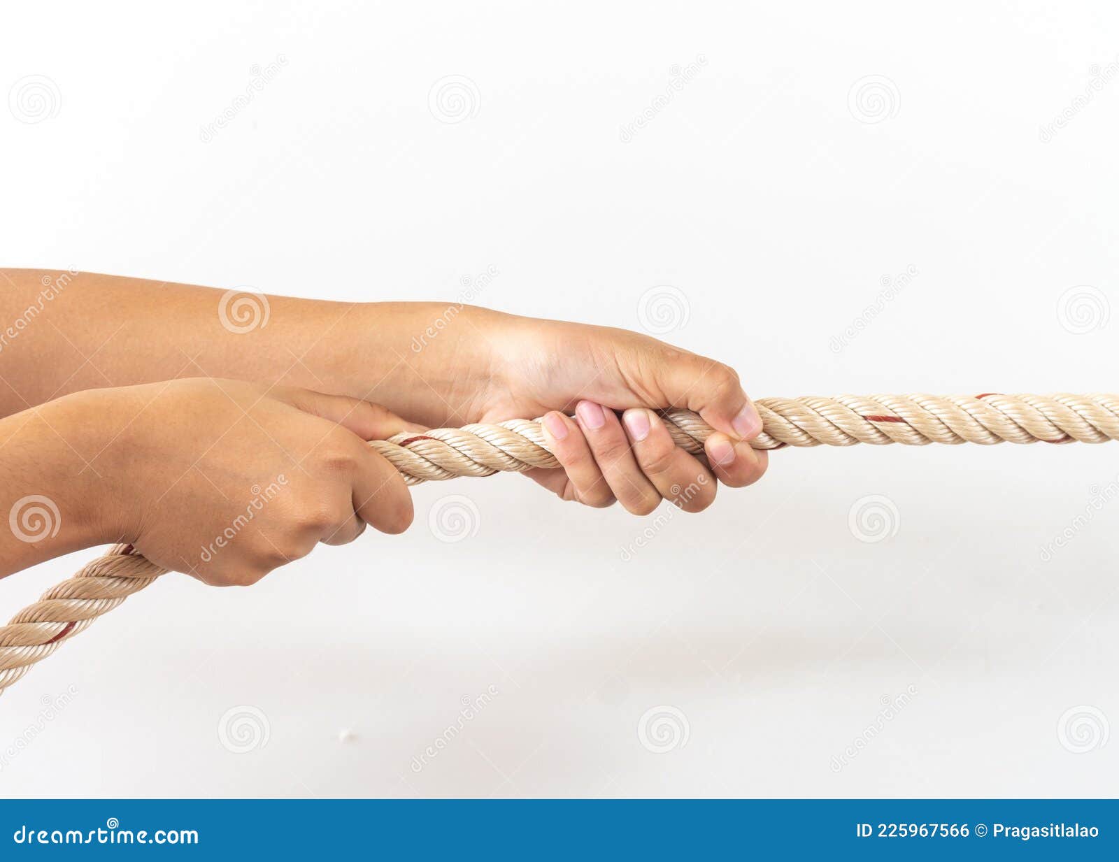 Hands of People Pulling the Rope. Team Building Cooperation Concept ...