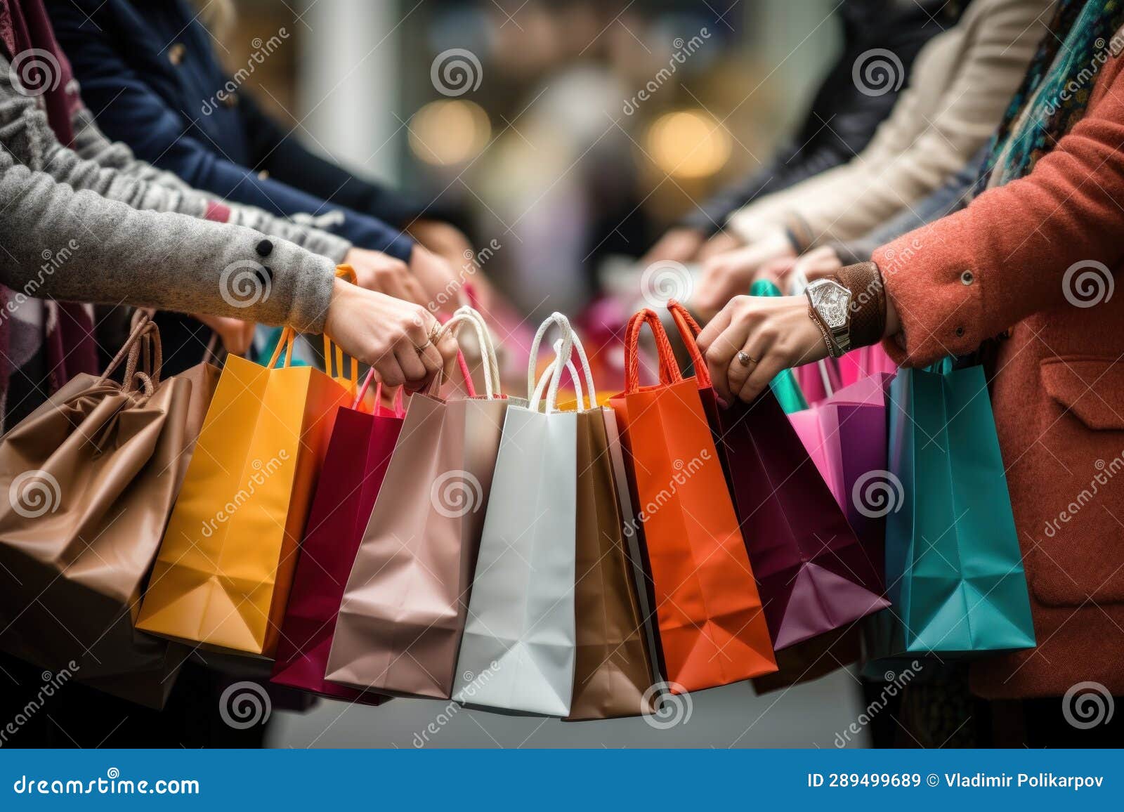Hands of People with Shopping Bags in Stores Stock Image - Image of ...