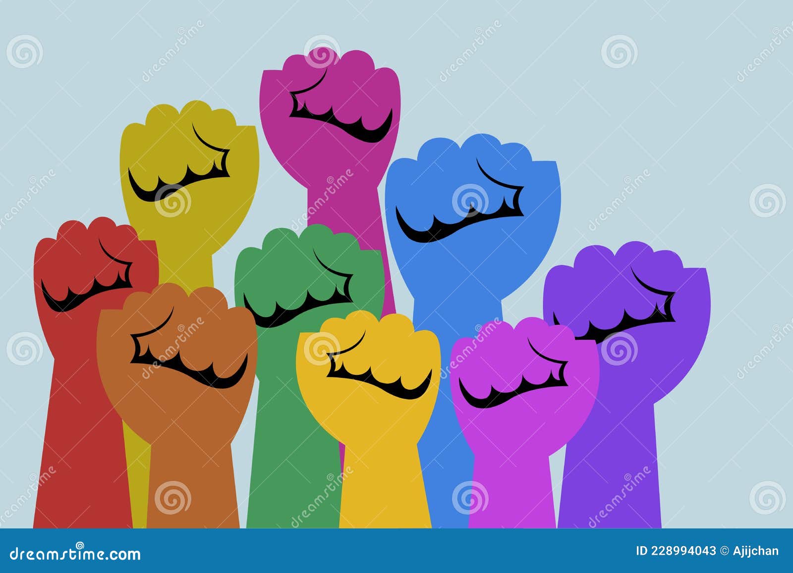 Hands of People Showing Strength Stock Illustration - Illustration of ...