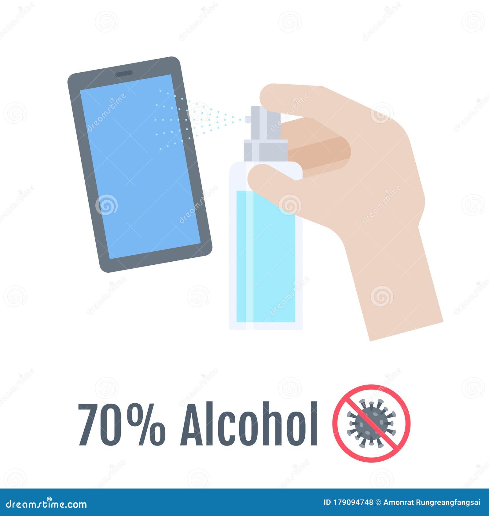 Hands with 70 Percent Alcohol Bottle Vector Stock Vector - Illustration ...