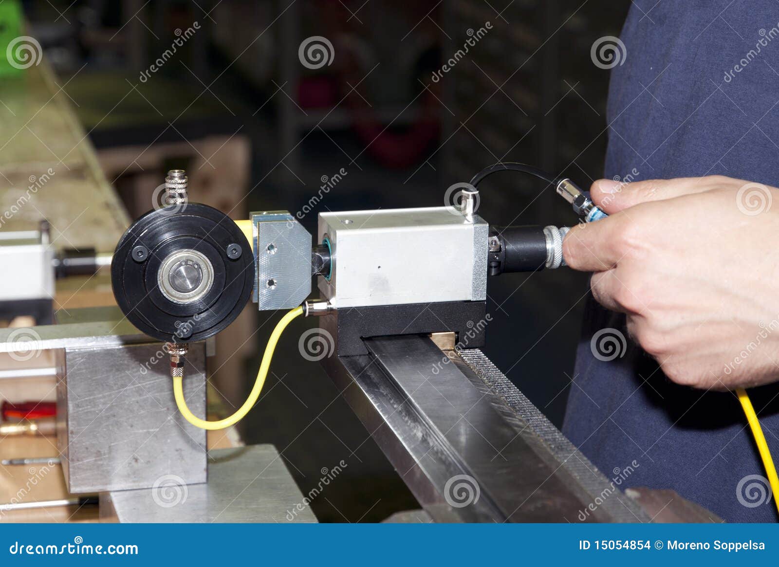 Hands Performing a Machining Precision Stock Photo - Image of metal ...