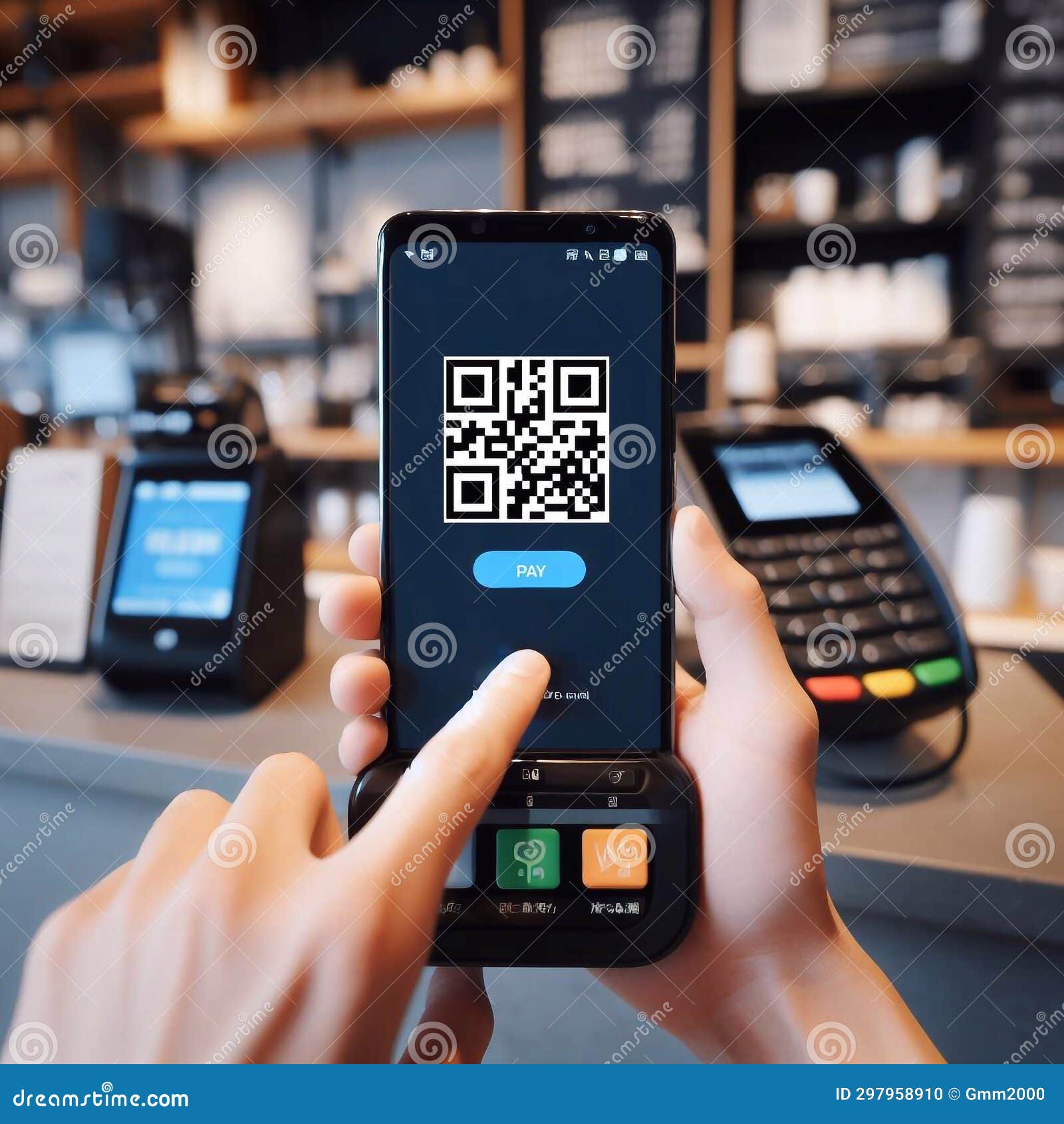 Hands and Phone Close-up, Scanning QR Code on Mobile Phone, Paying in ...