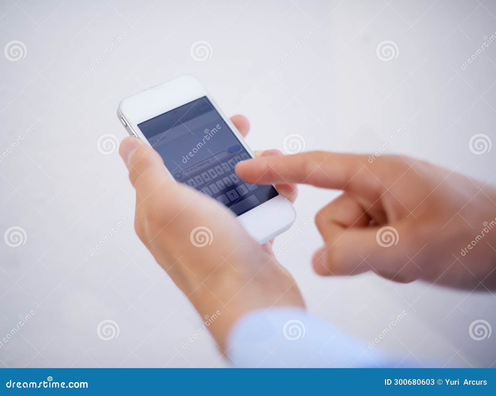 Hands, Phone and Typing on Screen for Communication or Text Message in ...