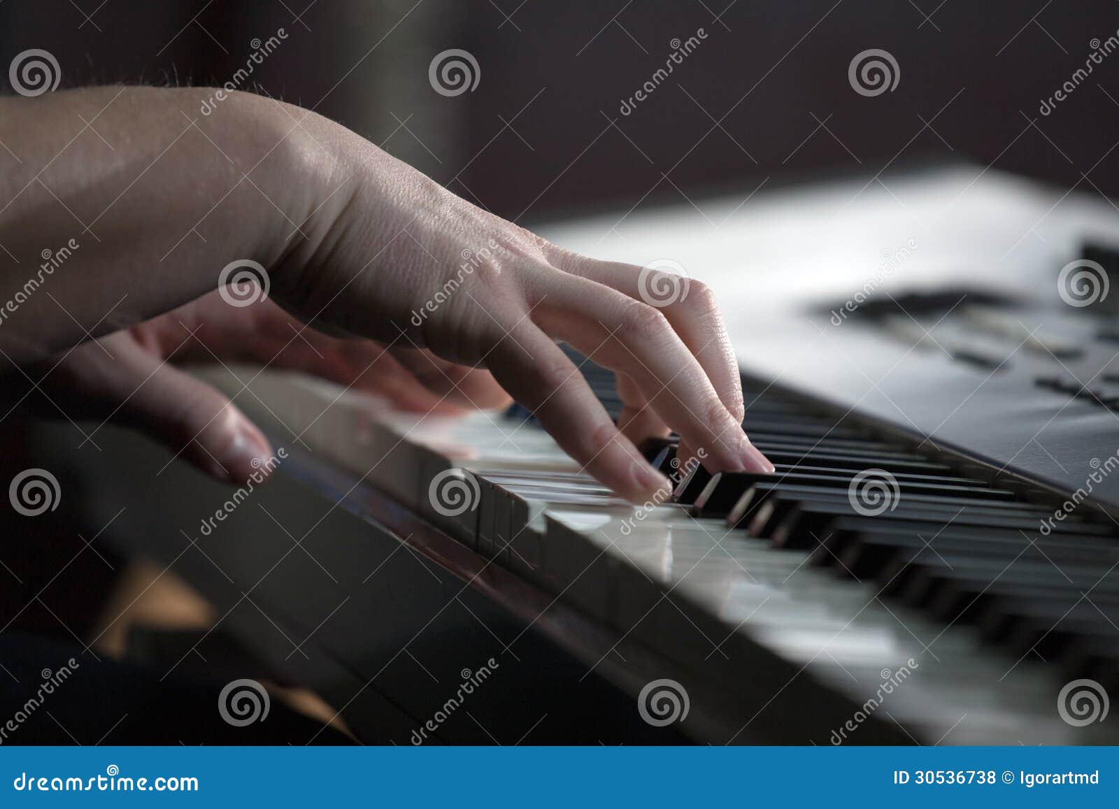 Hands on piano keys stock photo. Image of human, culture - 30536738