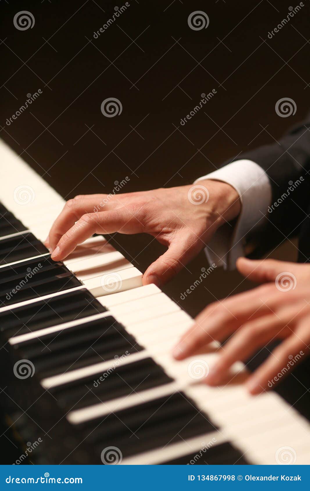 Hands on Piano. the Pianist Plays the Piano Stock Photo - Image of jazz ...