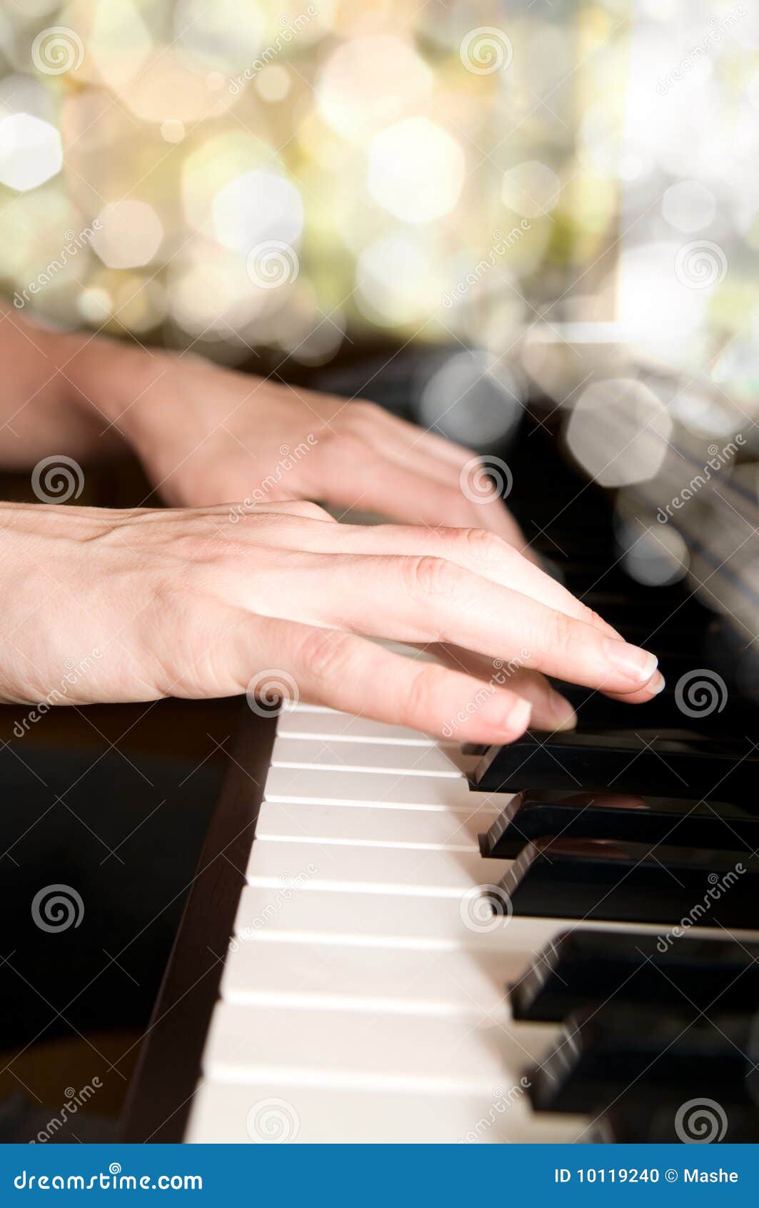Hands of a piano player stock photo. Image of music, close - 10119240