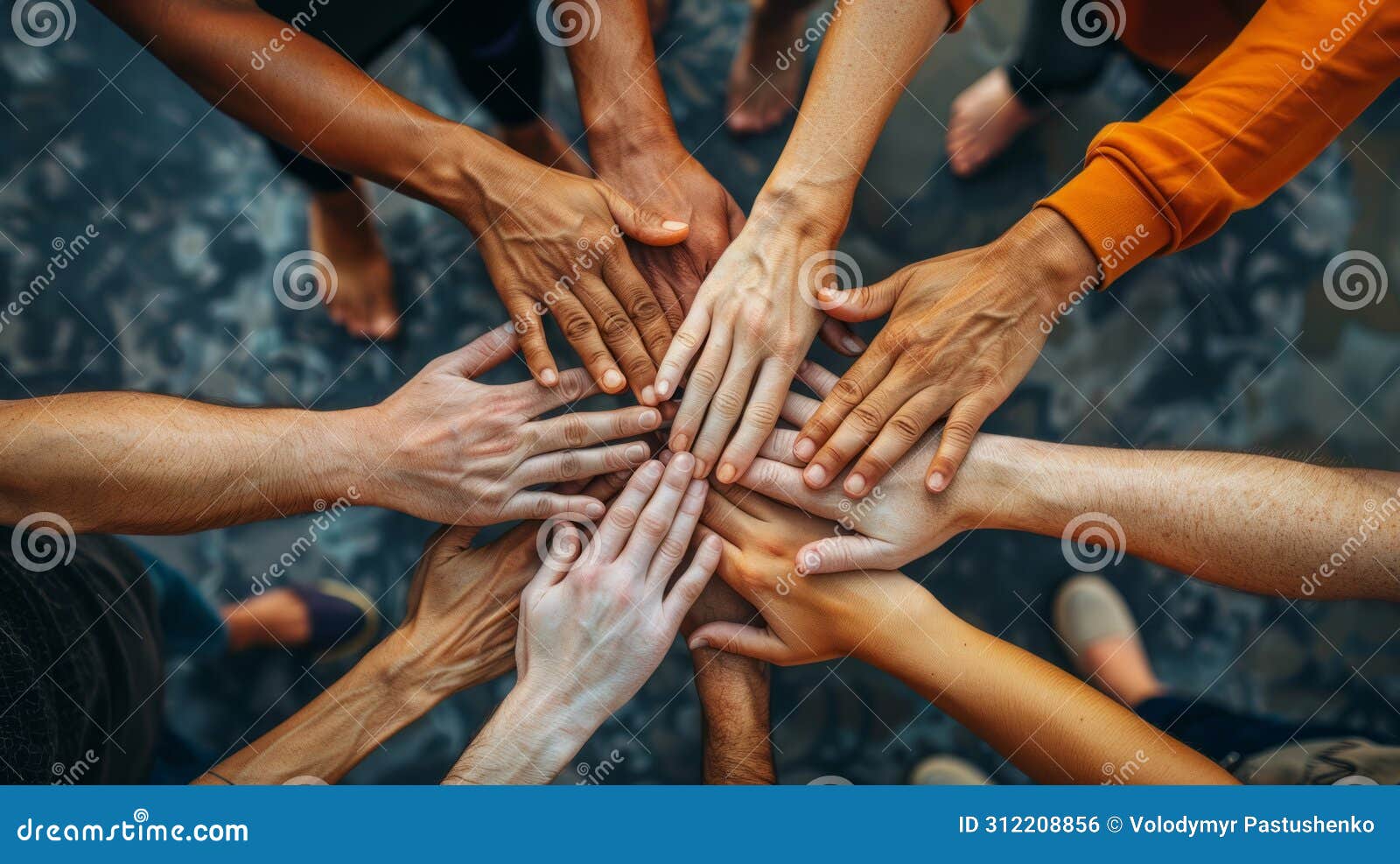 Hands Piled on Top of Each Other Stock Photo - Image of generated, peak ...