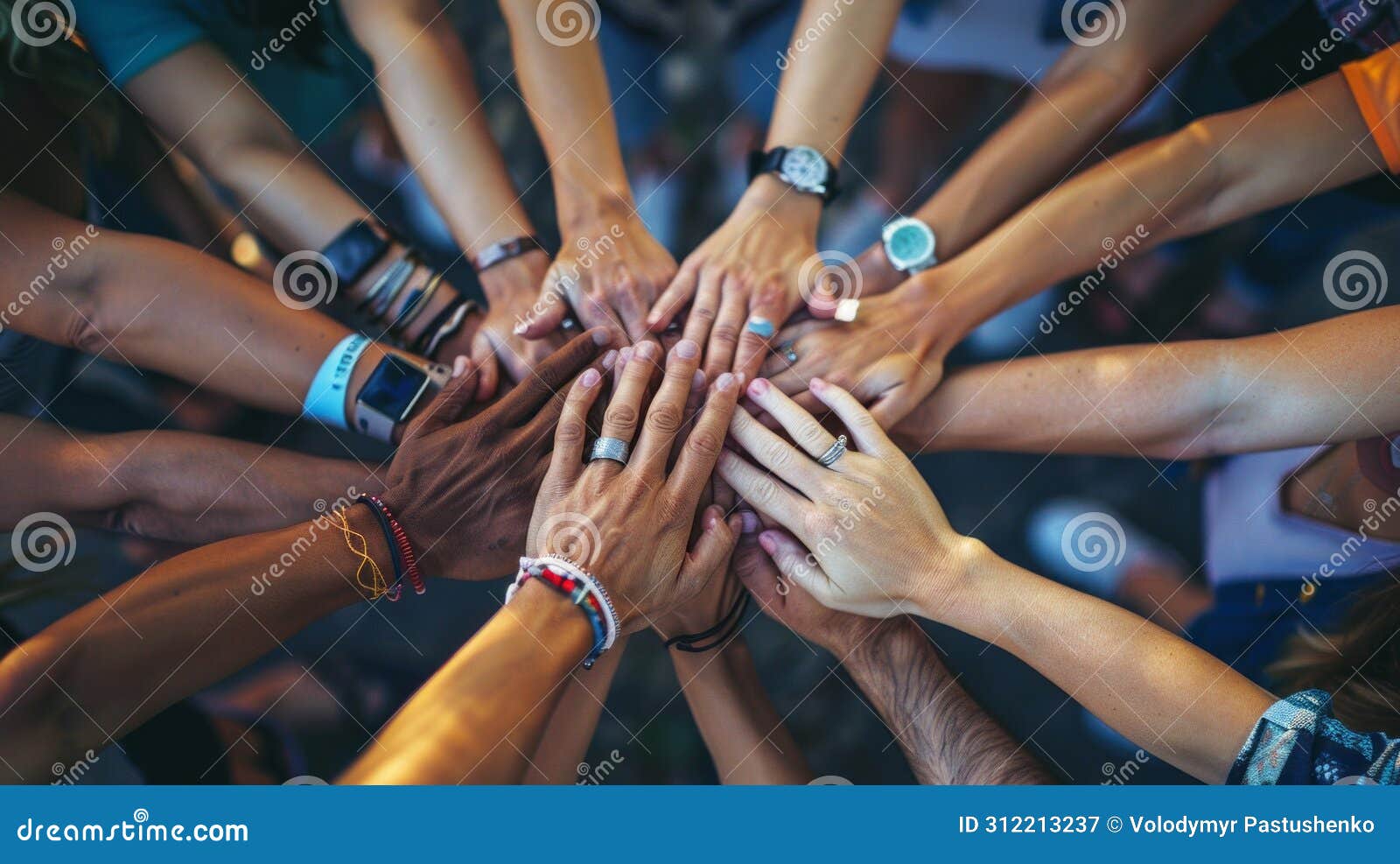 Hands Piled on Top of Each Other Stock Image - Image of hand, piled ...