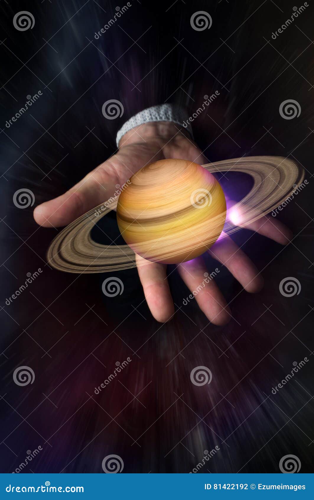 Hands Planet Saturn stock photo. Image of space, physics - 81422192