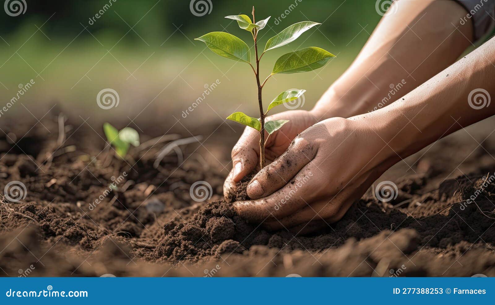 Hands planting tree stock illustration. Illustration of seed - 277388253