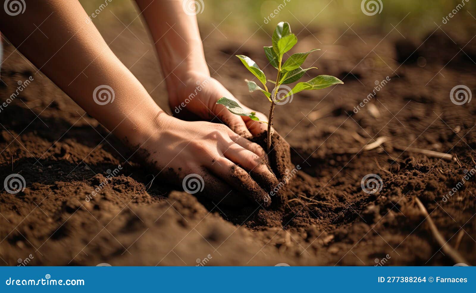 Hands planting tree stock illustration. Illustration of earth - 277388264