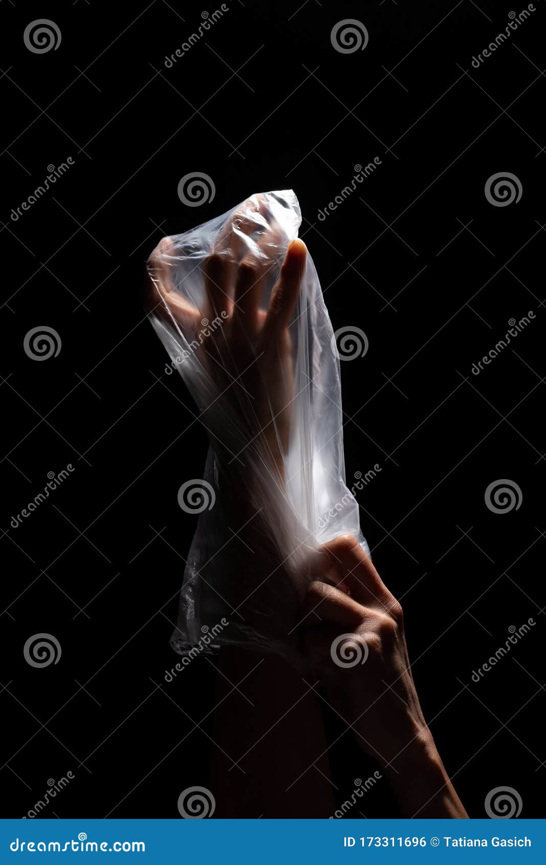 Hands in Plastic Bag. Ban and Reducing of Plastic in Environment Stock ...