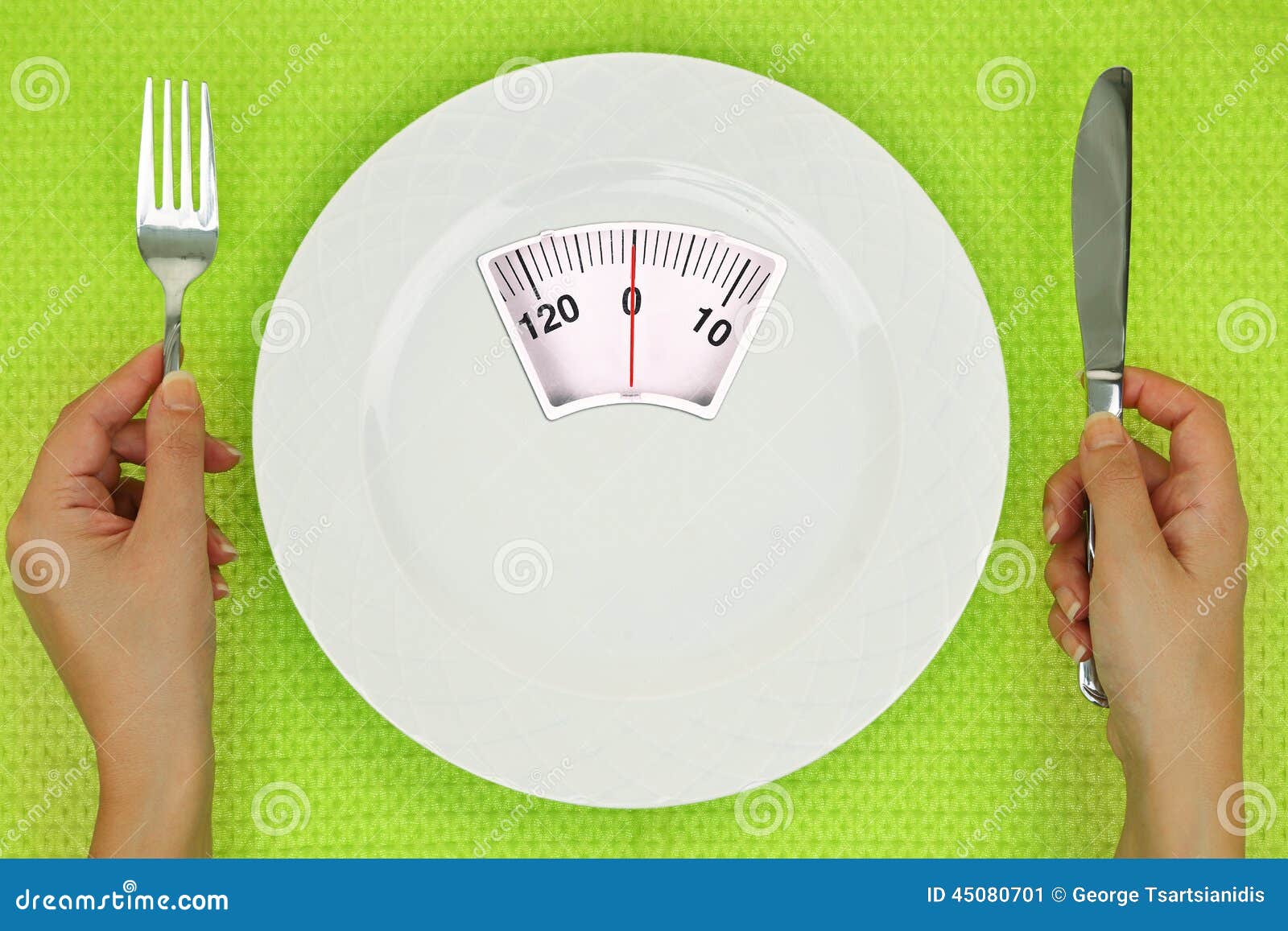 Hands and Plate with Weighing Scale Stock Image - Image of meal, cook ...