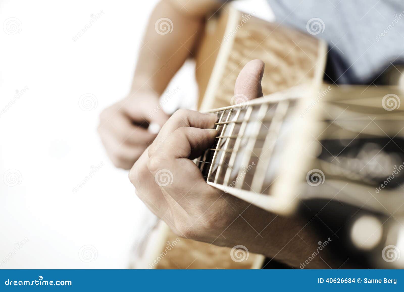 Hands Playing an Acoustic Guitar Stock Photo - Image of equipment, shot ...