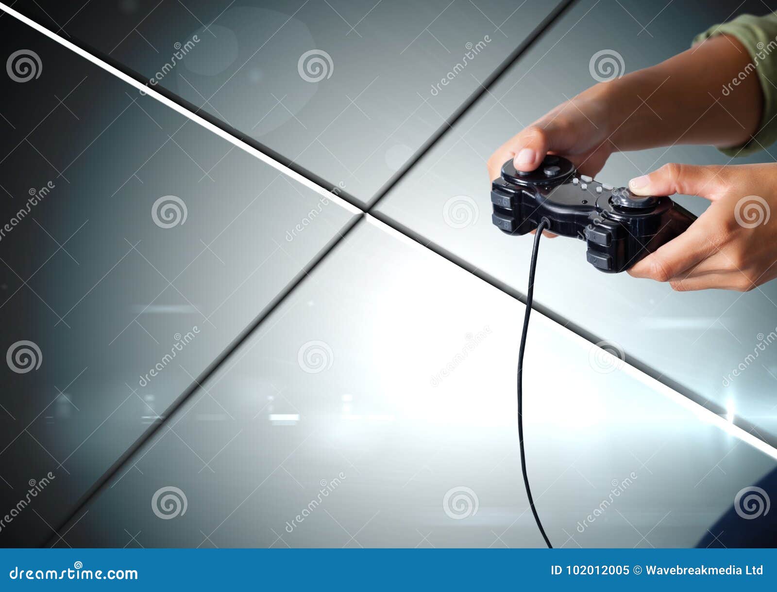 Hands Playing with Computer Game Controller with Geometric Minimal ...