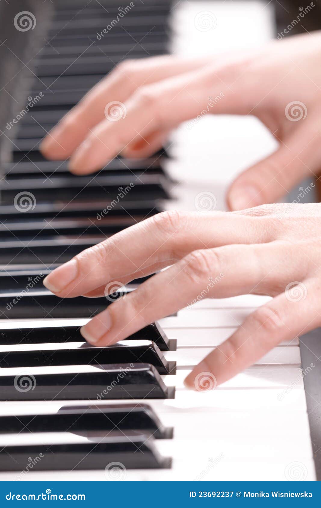 Hands Playing Music on the Piano Stock Image - Image of entertainment ...