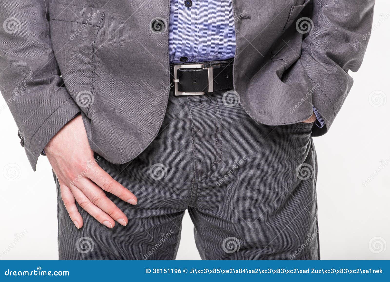 Hands in the Pockets of a Man in a Suit Stock Photo - Image of grey ...