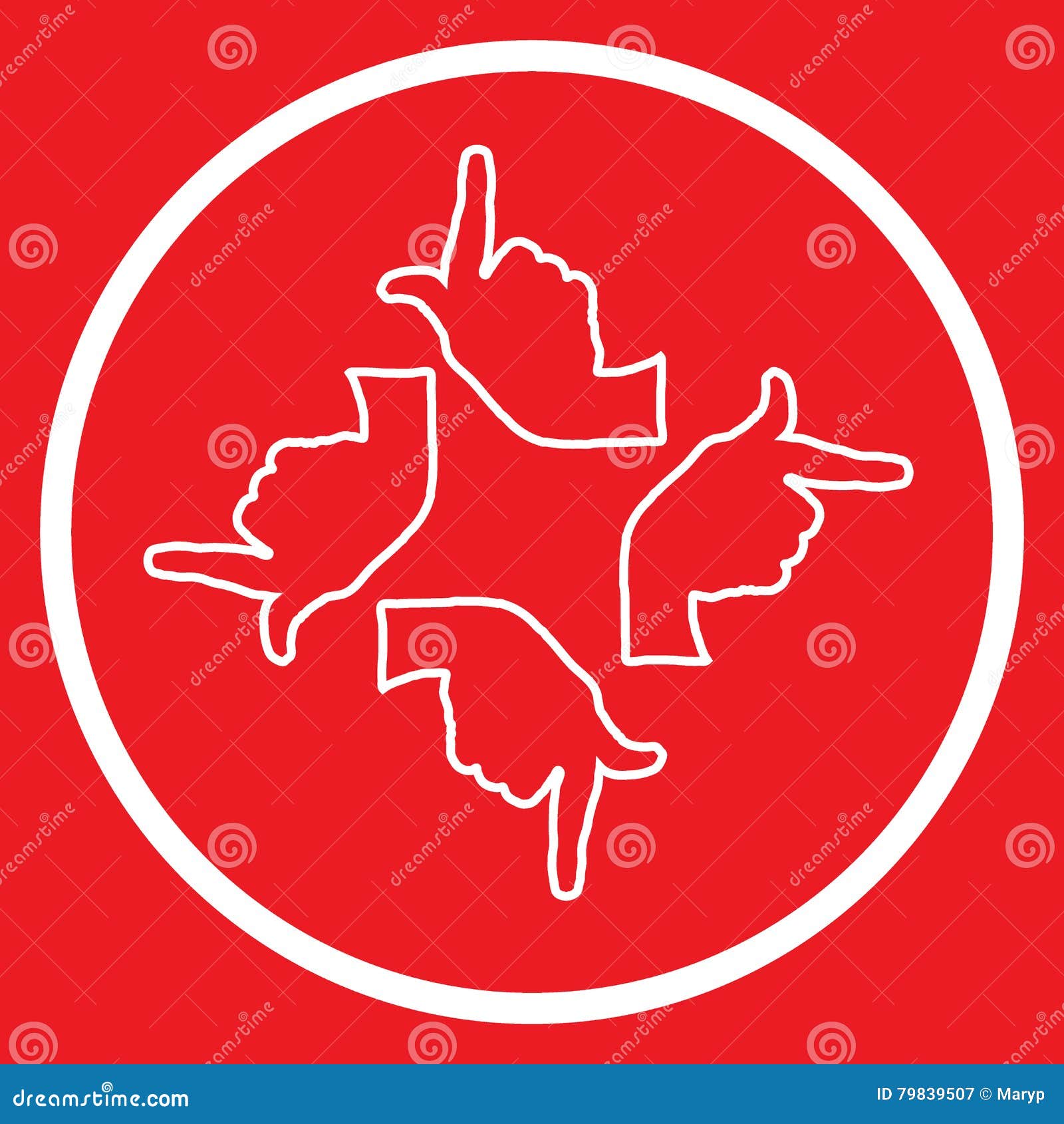 The Hands Point Left, Right , Up and Down Stock Vector - Illustration ...