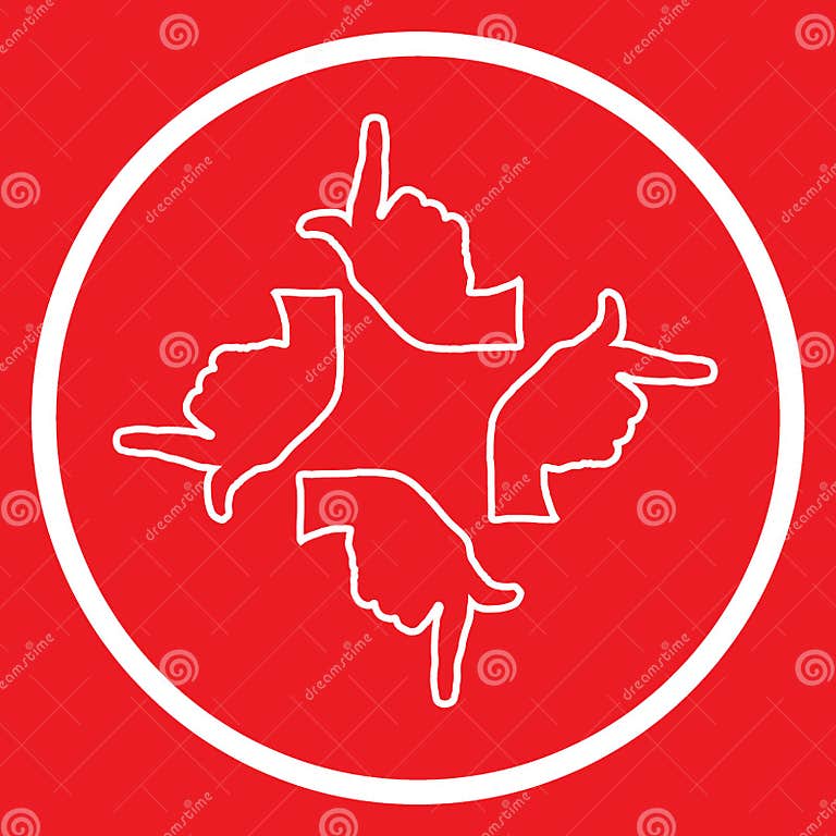 The Hands Point Left, Right , Up and Down Stock Vector - Illustration ...