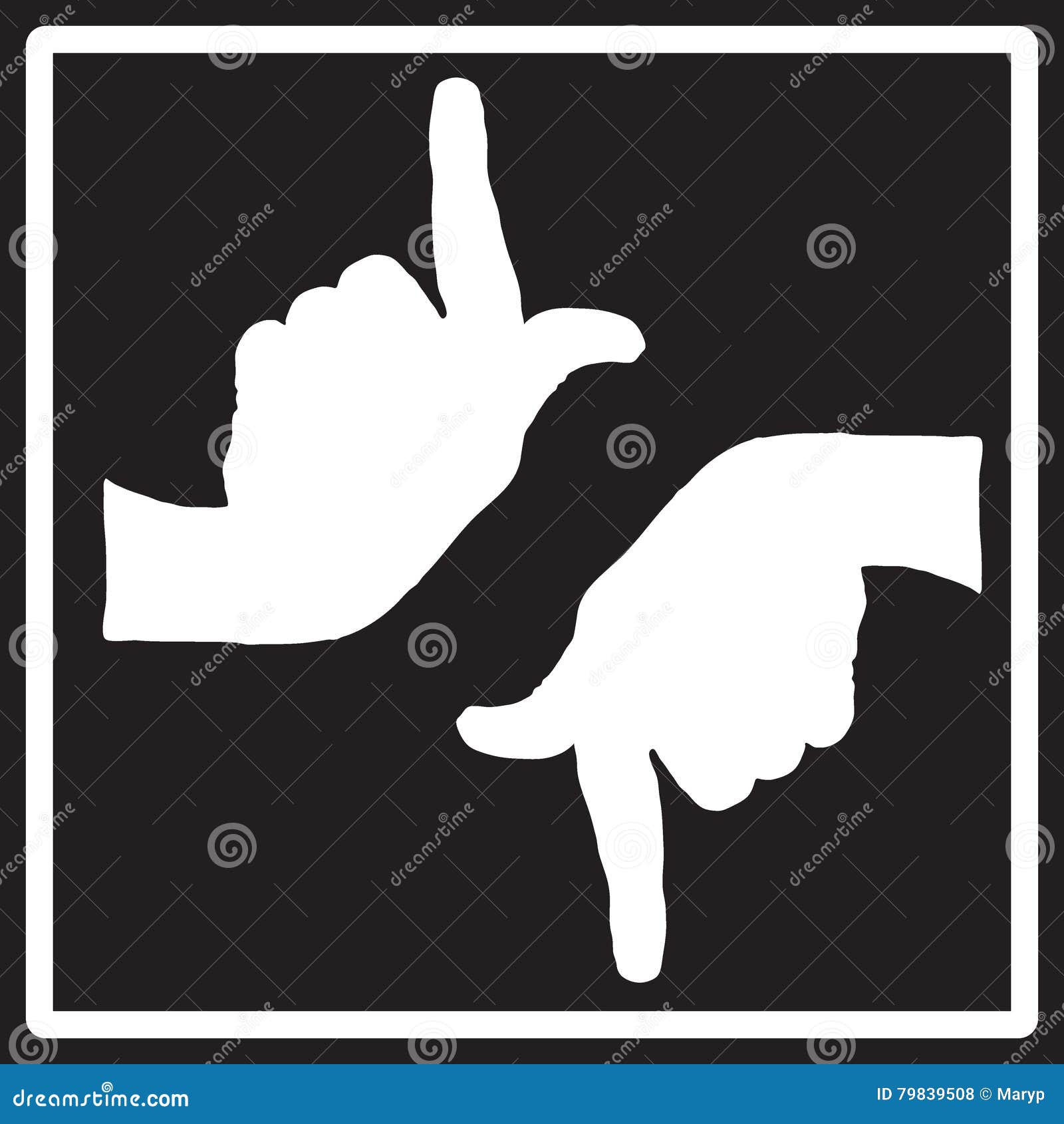 The Hands Point Up and Down Stock Vector - Illustration of ...