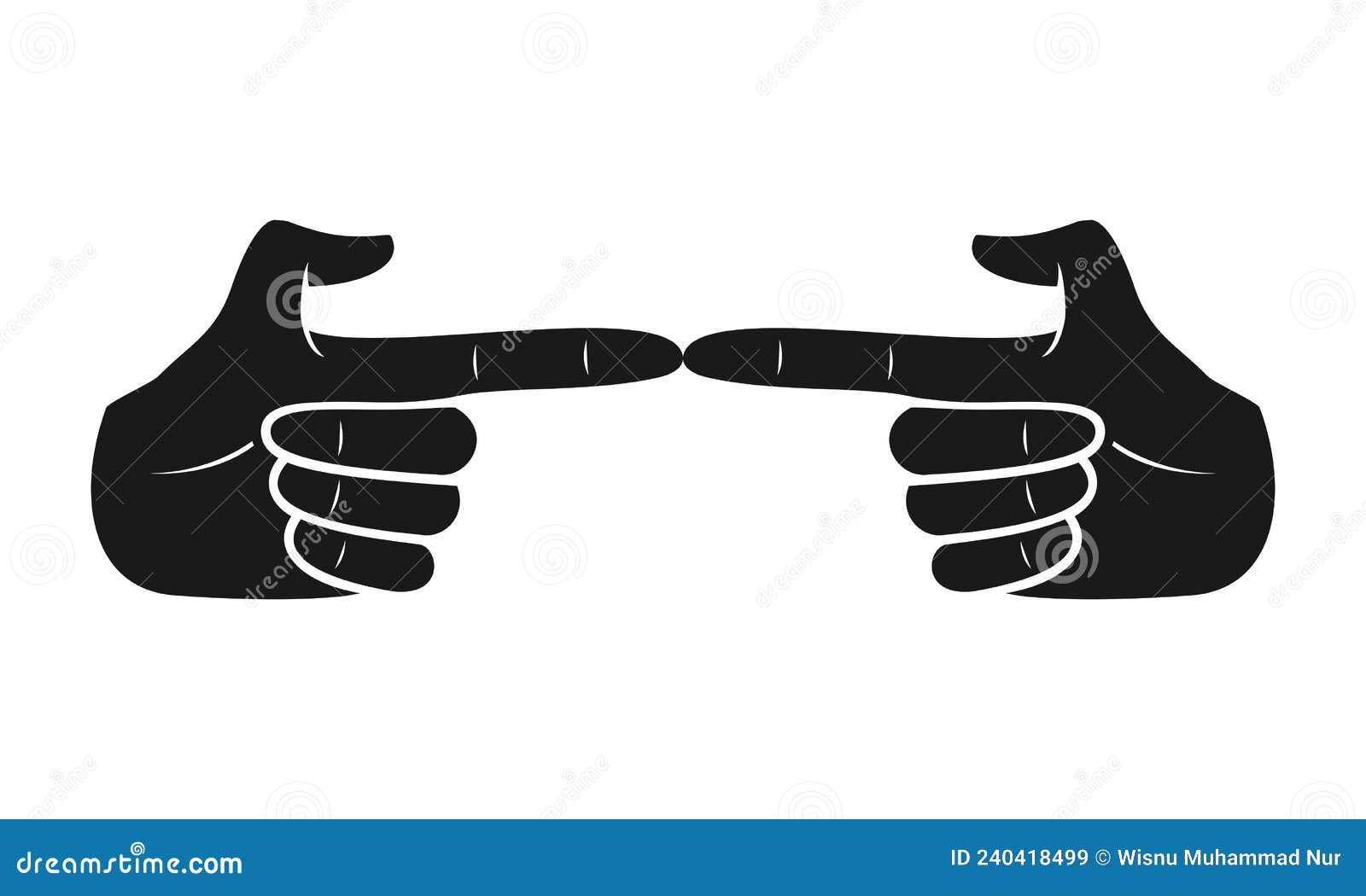 Hands Pointing at Each Other Vector Design Stock Vector - Illustration ...