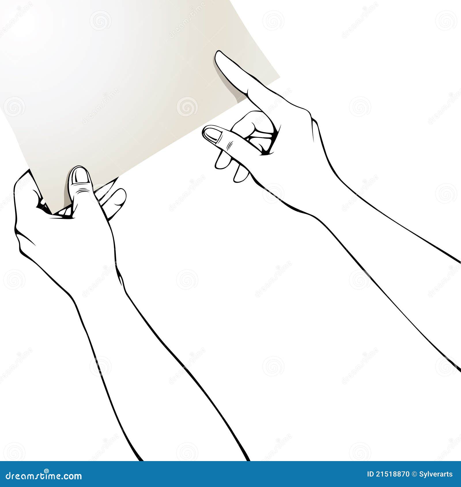 Hands Pointing Finger on Paper. Stock Vector - Illustration of hand ...