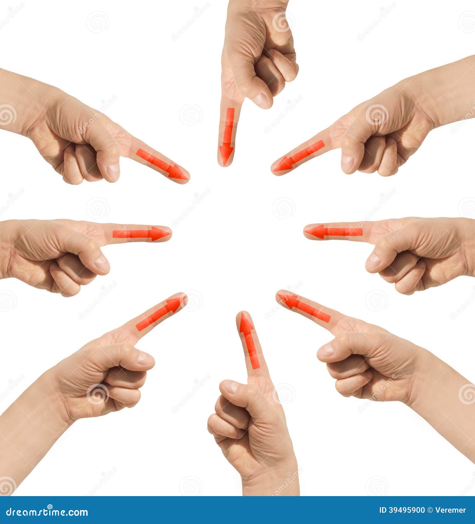 Hands Pointing with Index Fingers at Something Stock Photo - Image of ...