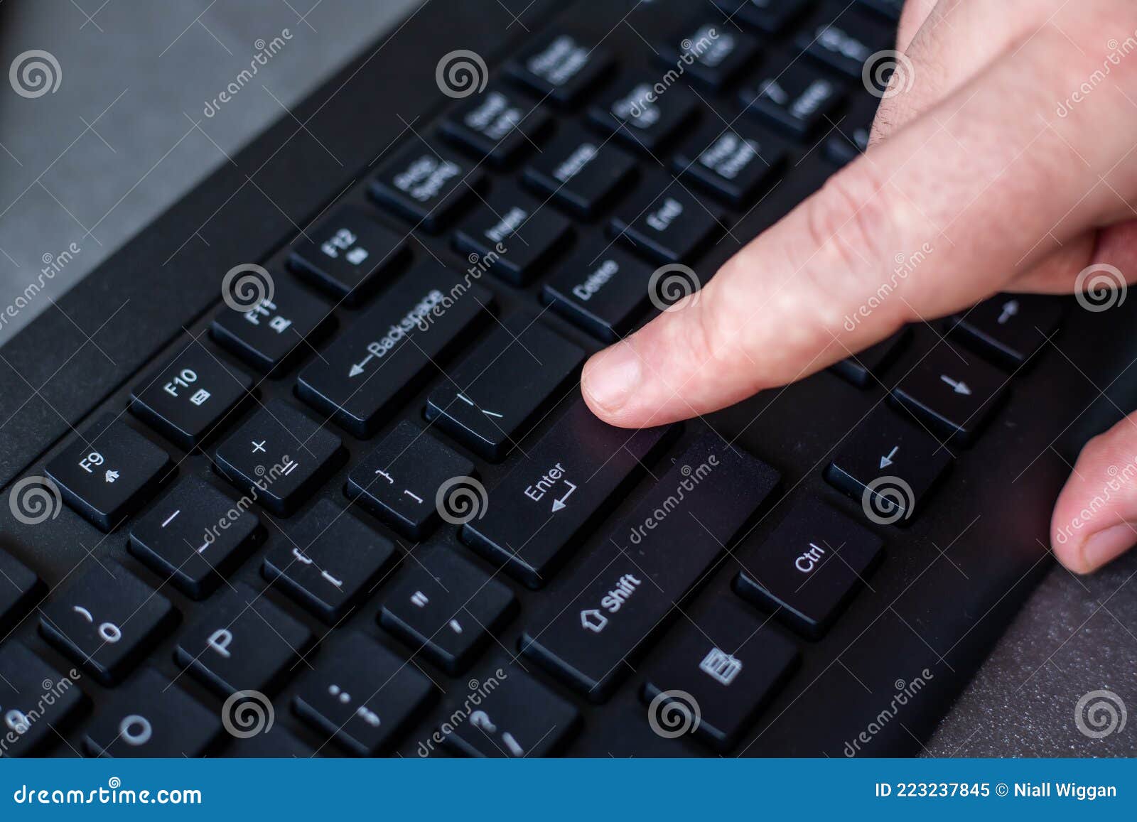 Hands Pointing Pressing Computer Keyboard Enter Keys Typewriting New ...