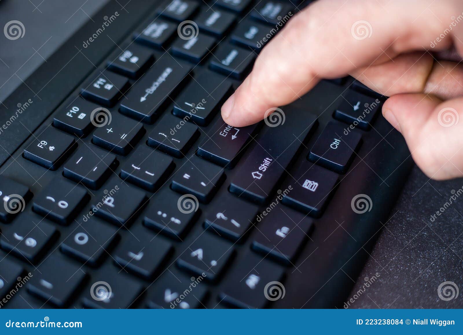 Hands Pointing Pressing Computer Keyboard Enter Keys Typewriting New ...