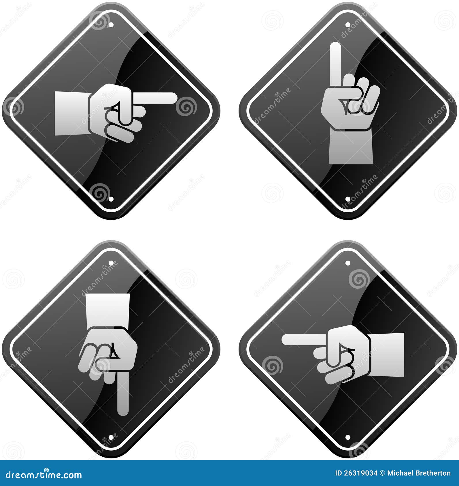 Hands pointing signs stock illustration. Illustration of signs - 26319034