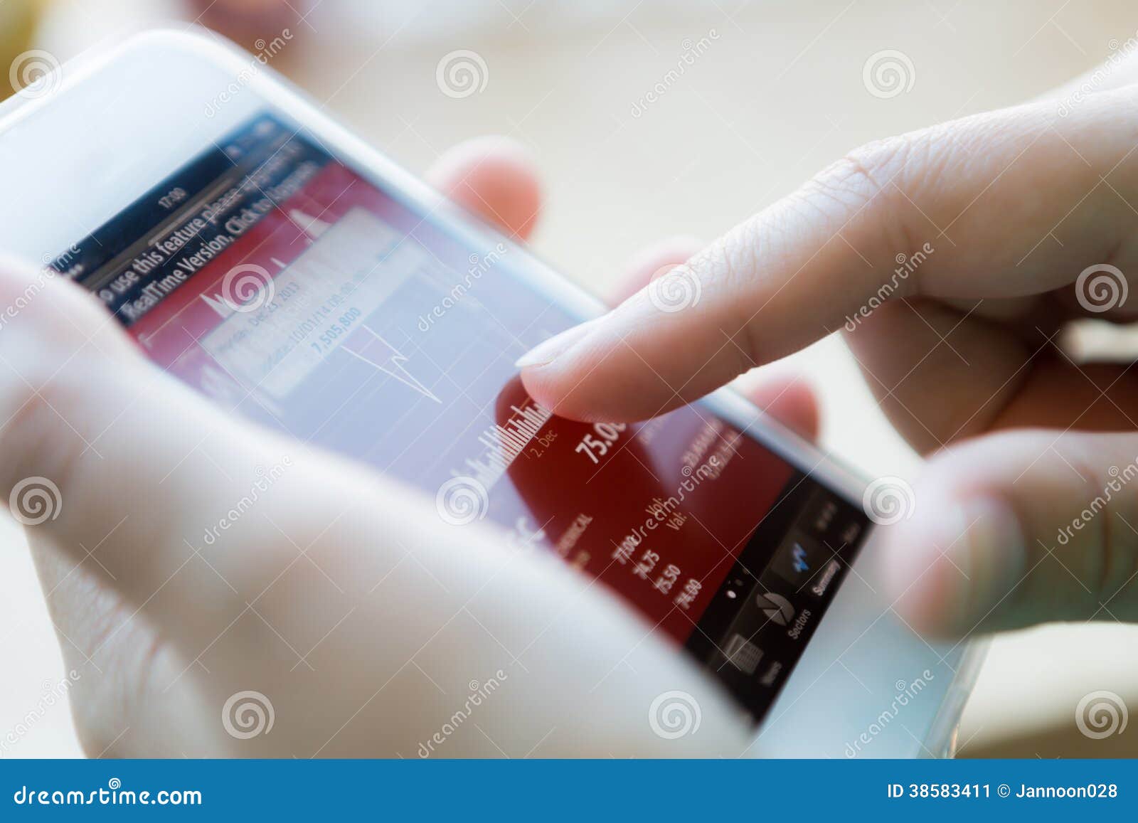Hands Pointing on Smart Phone Stock Image - Image of communication ...