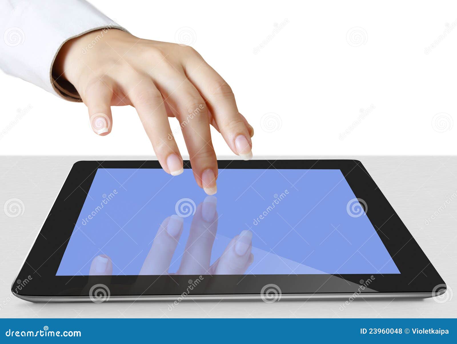 Hands are pointing tablet stock photo. Image of interactive - 23960048