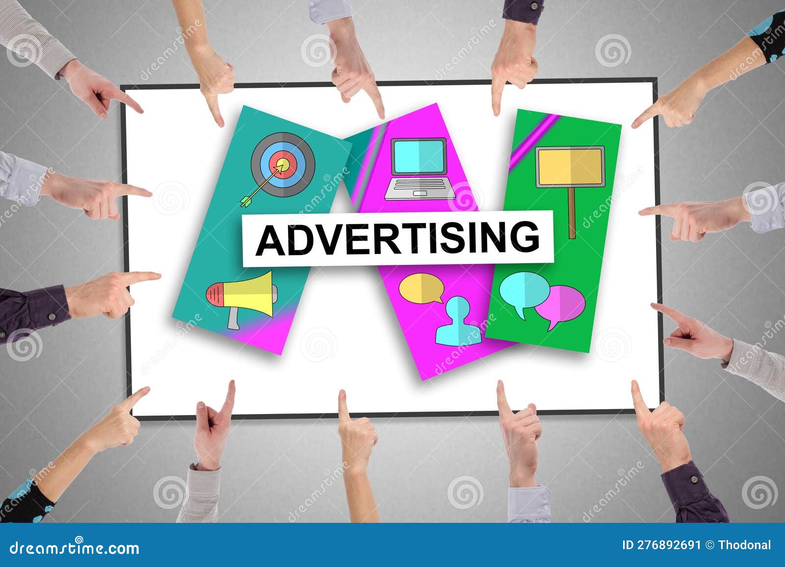 Advertising Concept on a Whiteboard Stock Image - Image of colorful ...