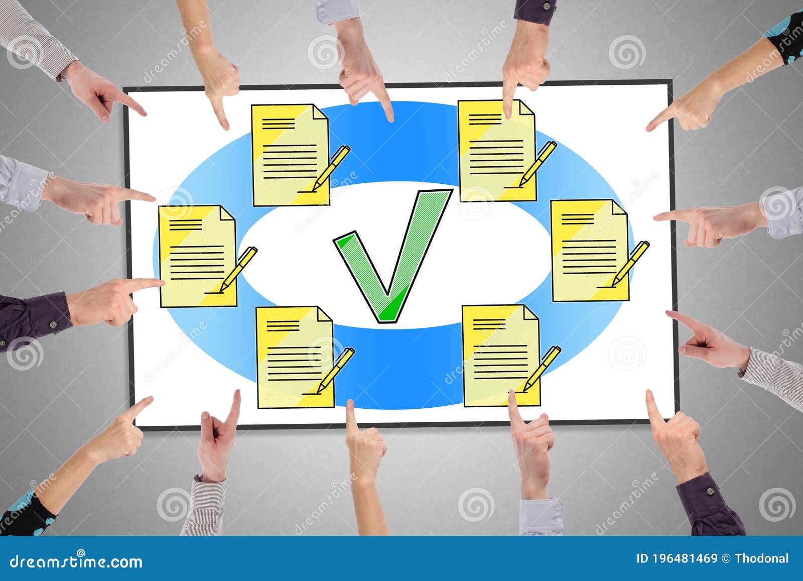 Document Validation Concept on a Whiteboard Stock Illustration ...
