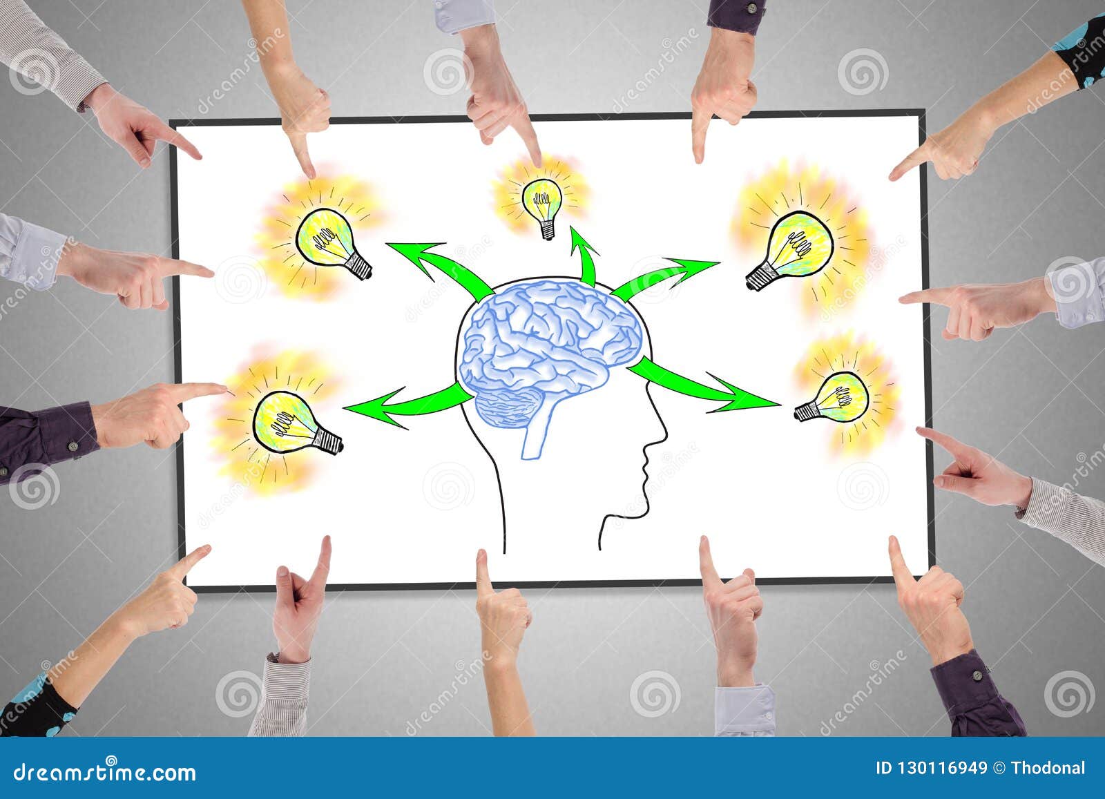 Human Brain Ideas Concept on a Whiteboard Stock Image - Image of head ...
