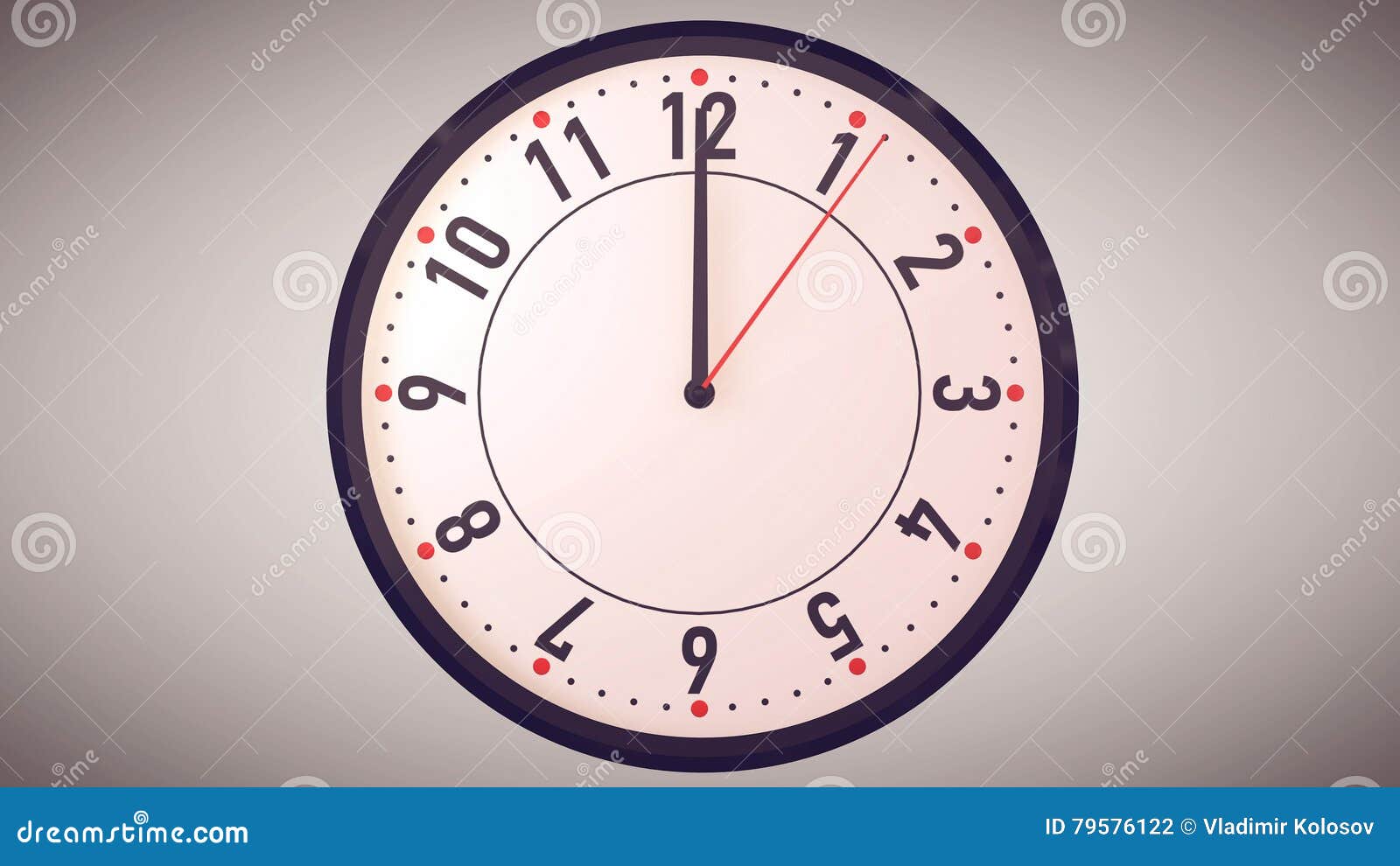 Hands Pointing To Midday on Clock Face. Stock Illustration ...