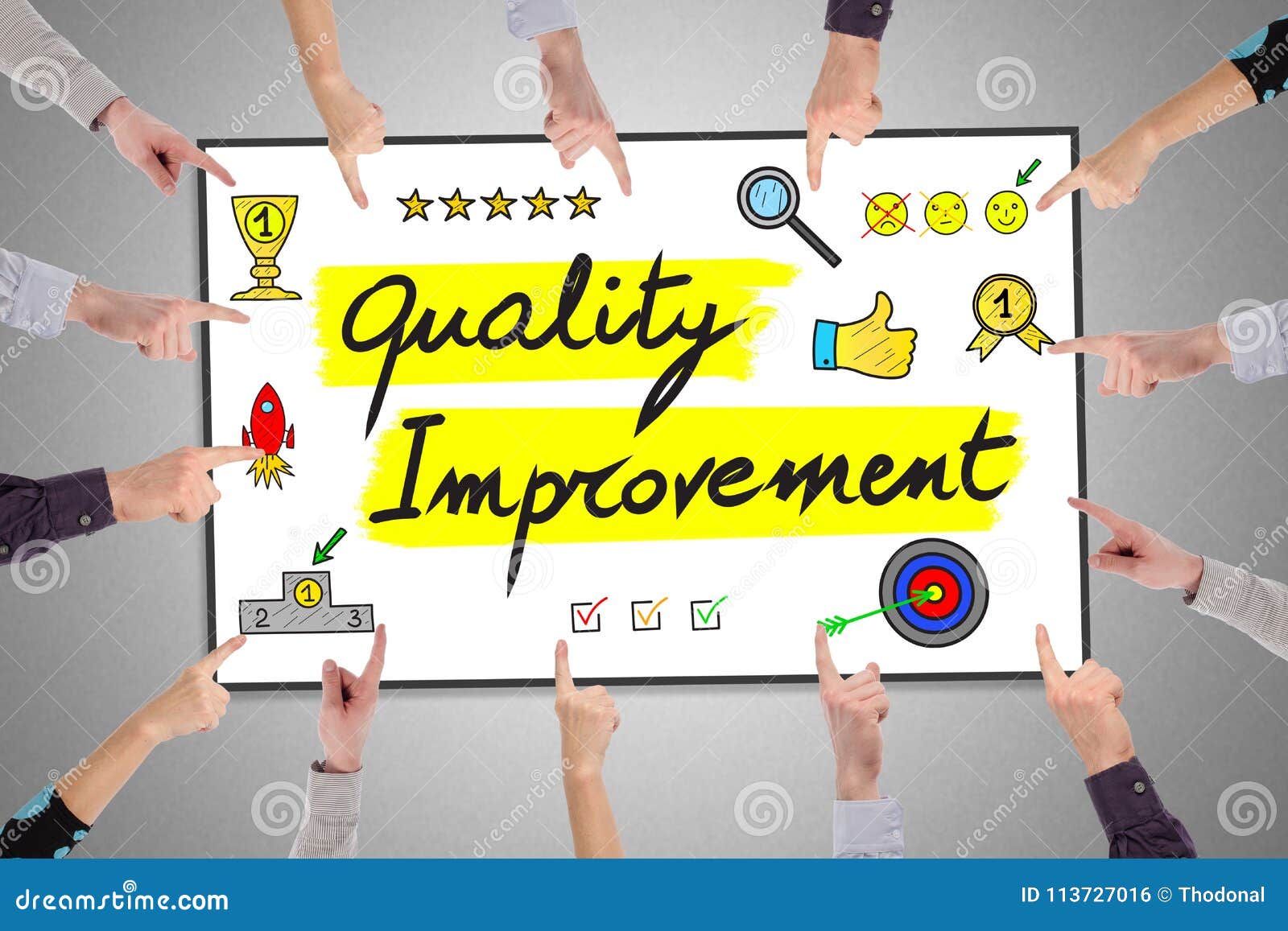 Quality Improvement Concept on a Whiteboard Stock Photo - Image of ...