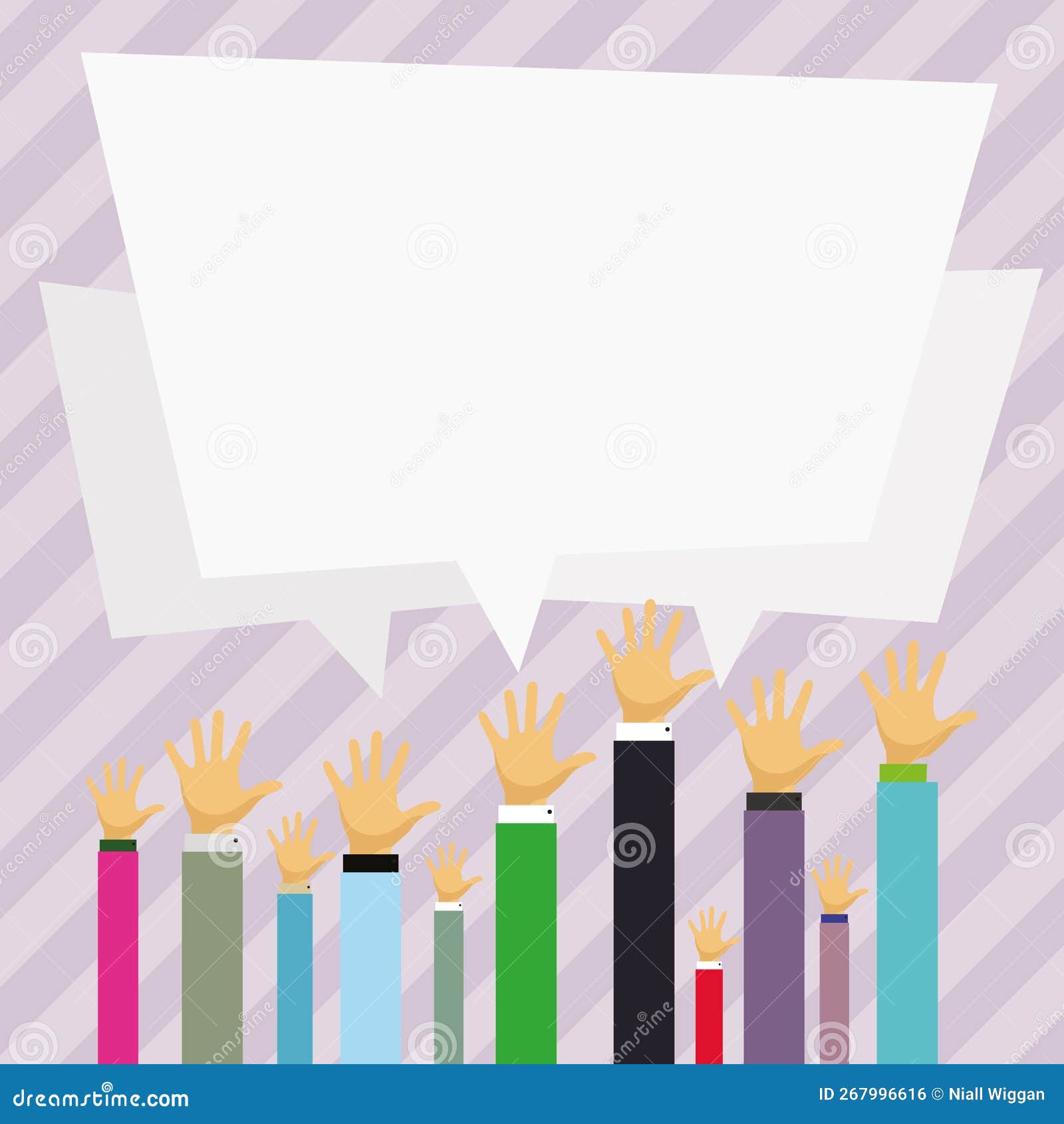 Hands Raised Up Pointing To Whiteboard with Important Information. Big ...