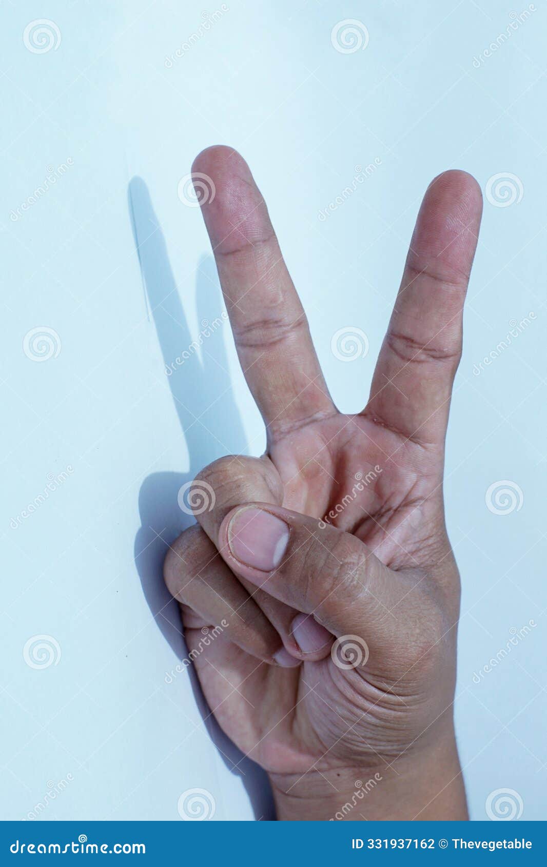 Hands Posing for the Number Two Symbol or Peace Symbol Stock Photo ...