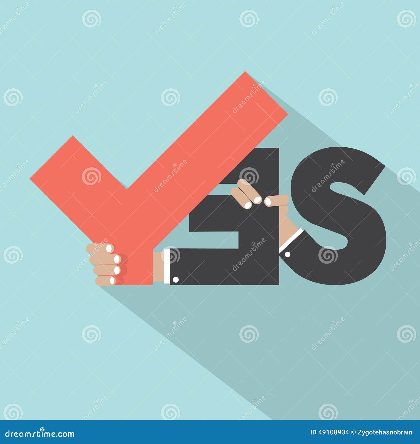 Hands with Positive Sign Typography Design Stock Vector - Illustration ...